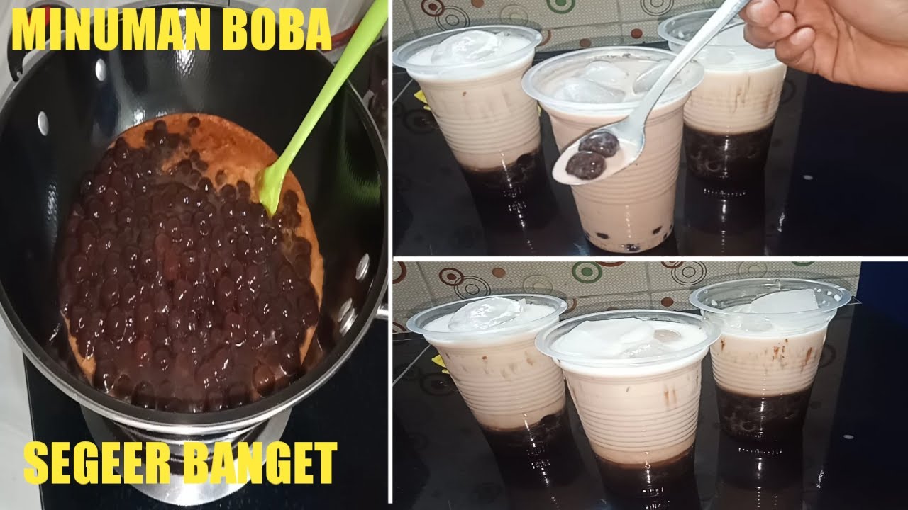 RESEP ES BOBA/ MINUMAN BOBA seger bgt buat buka puasa/takjil - YouTube