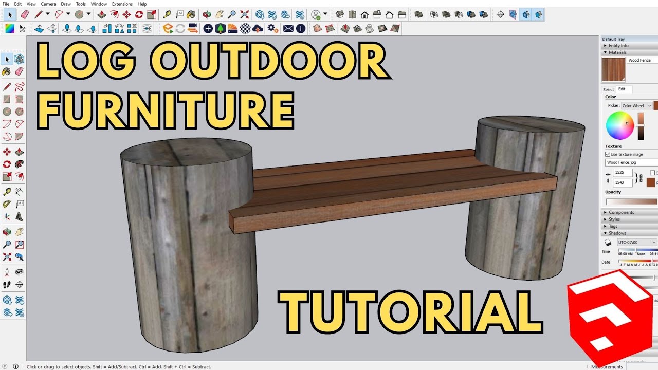 SKETCHUP BEGINNER | HOW TO MAKE LOG OUTDOOR FURNITURE - YouTube