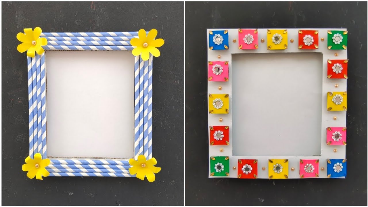 2 Photo Frame Diy Ideas || Handmade Picture Frame Making At Home - YouTube