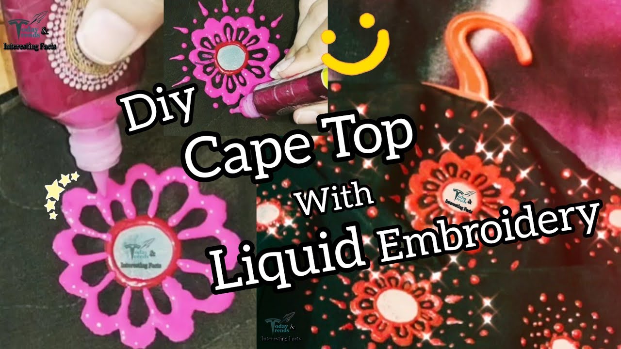 Liquid Embroidery Tutorial | Poncho | Liquid Embroidery Mirror Work ...