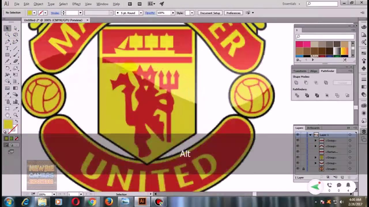 Tutorial Making logo Manchester United Vector Adobe illustrator - YouTube
