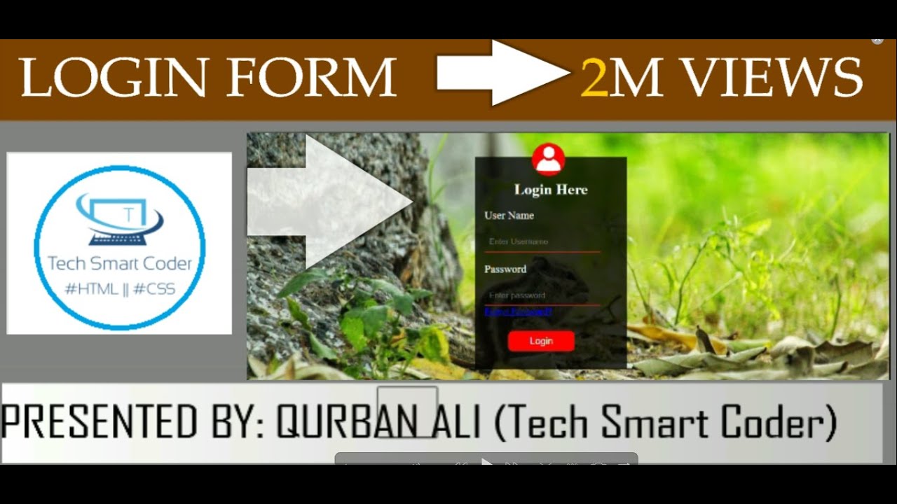 New Login Form Using HTML & CSS || #HTML5 #CSS# || Tech Smart Coder ...