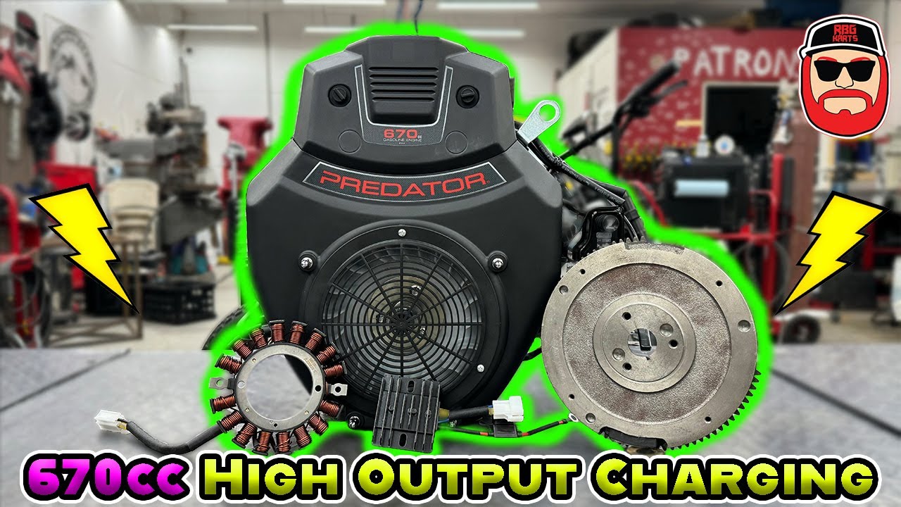 Predator 670cc V Twin High Output Charging System Install - YouTube