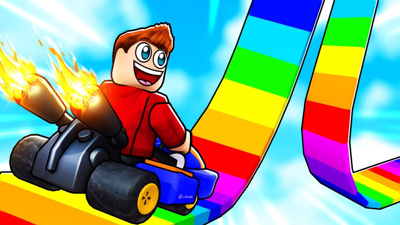 ROBLOX RAINBOW ROAD RENNEN! - YouTube