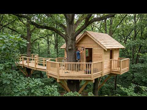 Building the Ultimate Forest Treehouse (Incredible DIY Craftsmanship) by @BuildingInNature