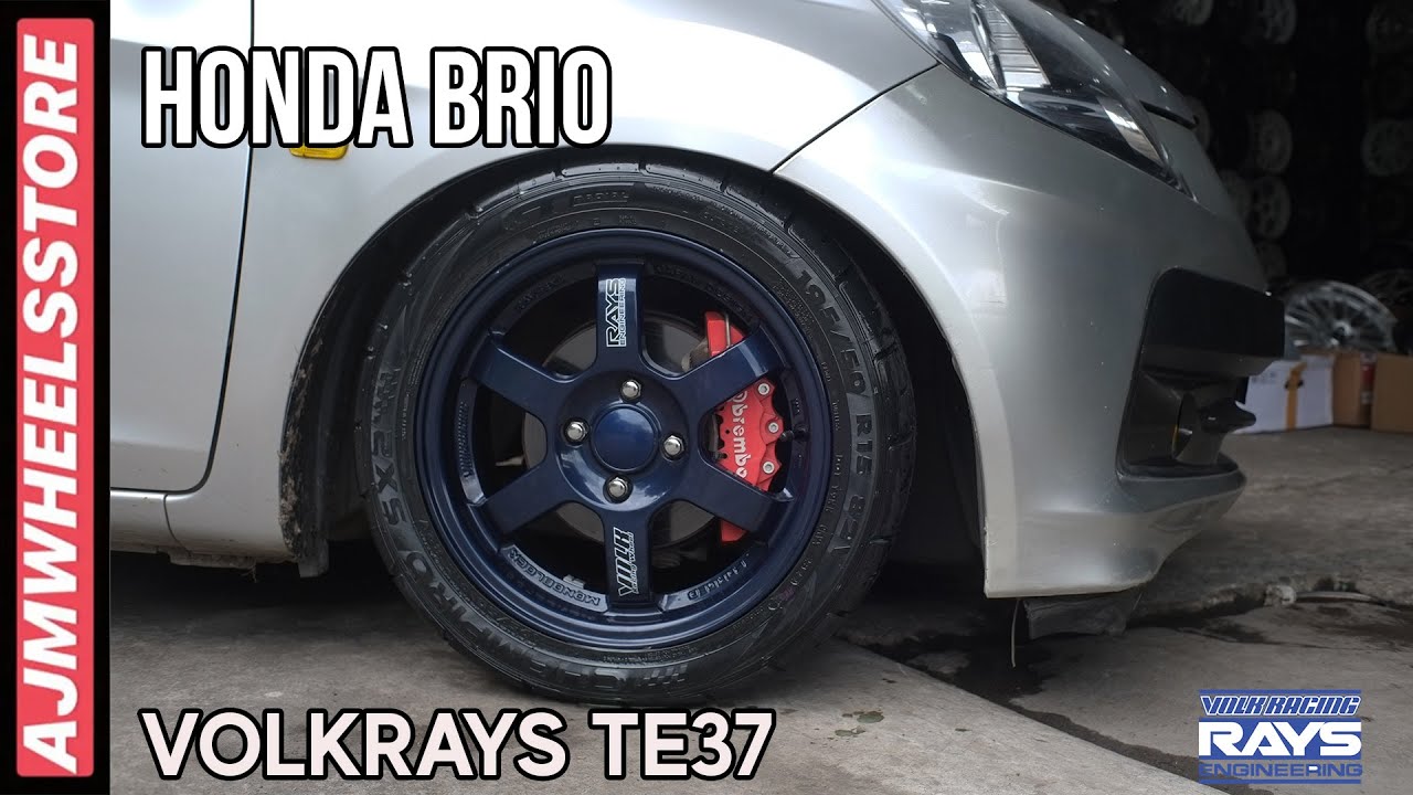 MODIFIKASI HONDA BRIO VELG VOLKRAYS TE37 OG // AJMHEELSSTORE - YouTube