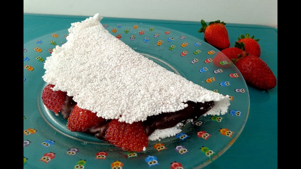 Como fazer Tapioca com Chocolate e Morango passo a passo - YouTube