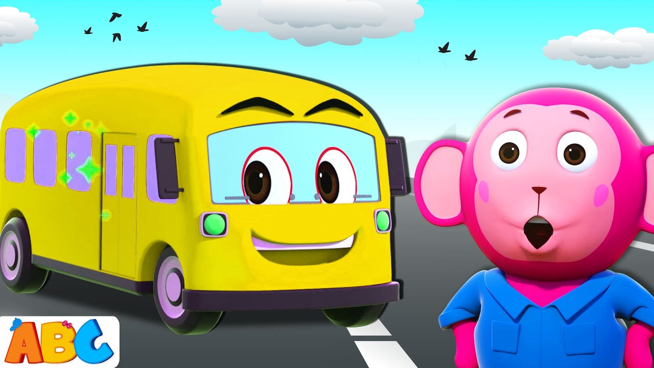 Five Little Buses Jumping on the Road | Colorful Buses Song For Kids by ...