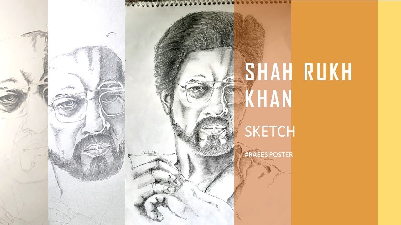 SRK FREEHAND POTRAIT SKETCH- TIME LAPSE - YouTube