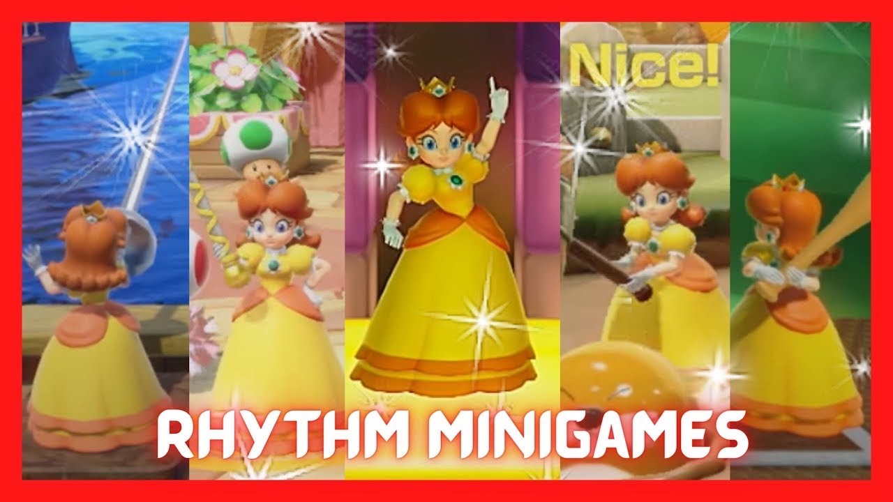 Super Mario Party - All Rhythm Minigames | Daisy Gameplay - YouTube
