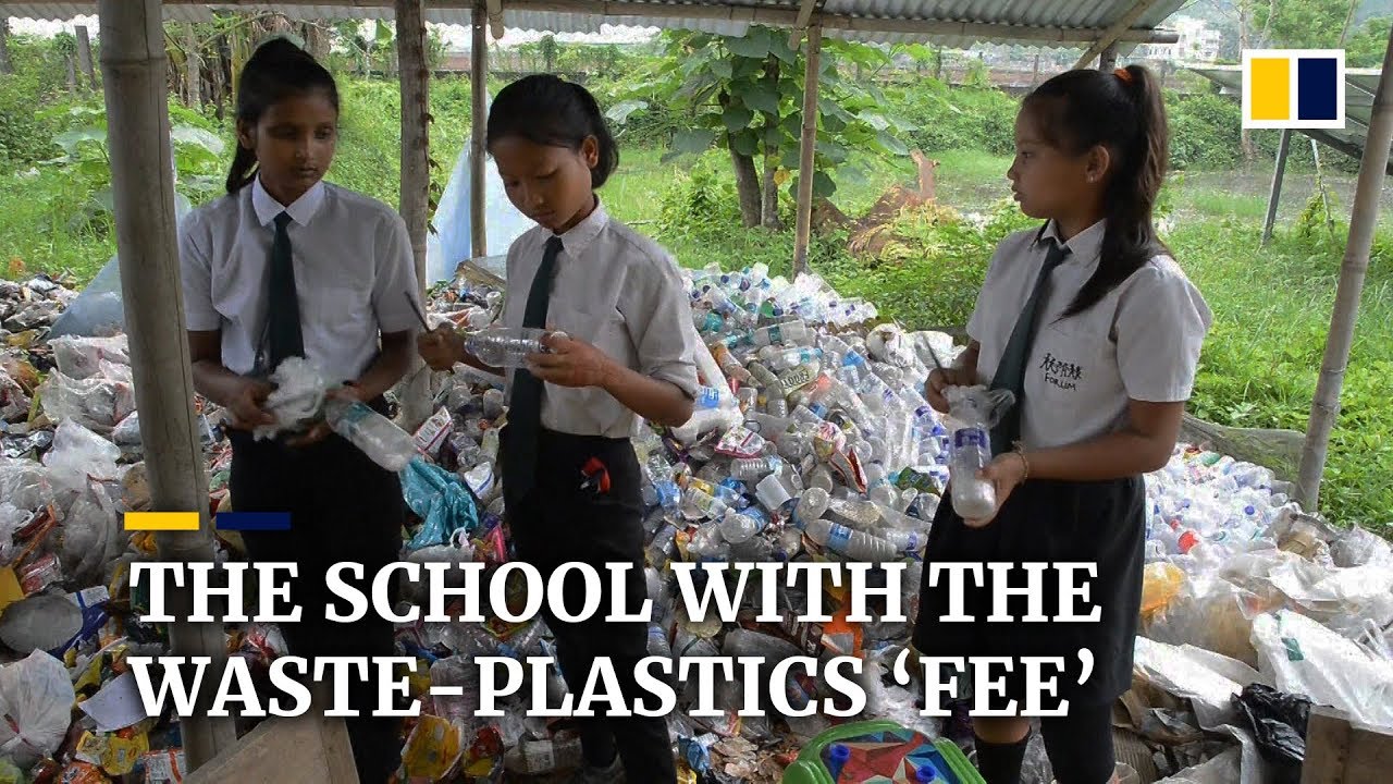 Indian school requires waste plastic as school ‘fee’ - YouTube