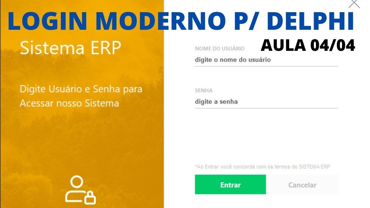 Grátis - Login Moderno p/ Delphi com Componentes da VCL #Aula04 ...