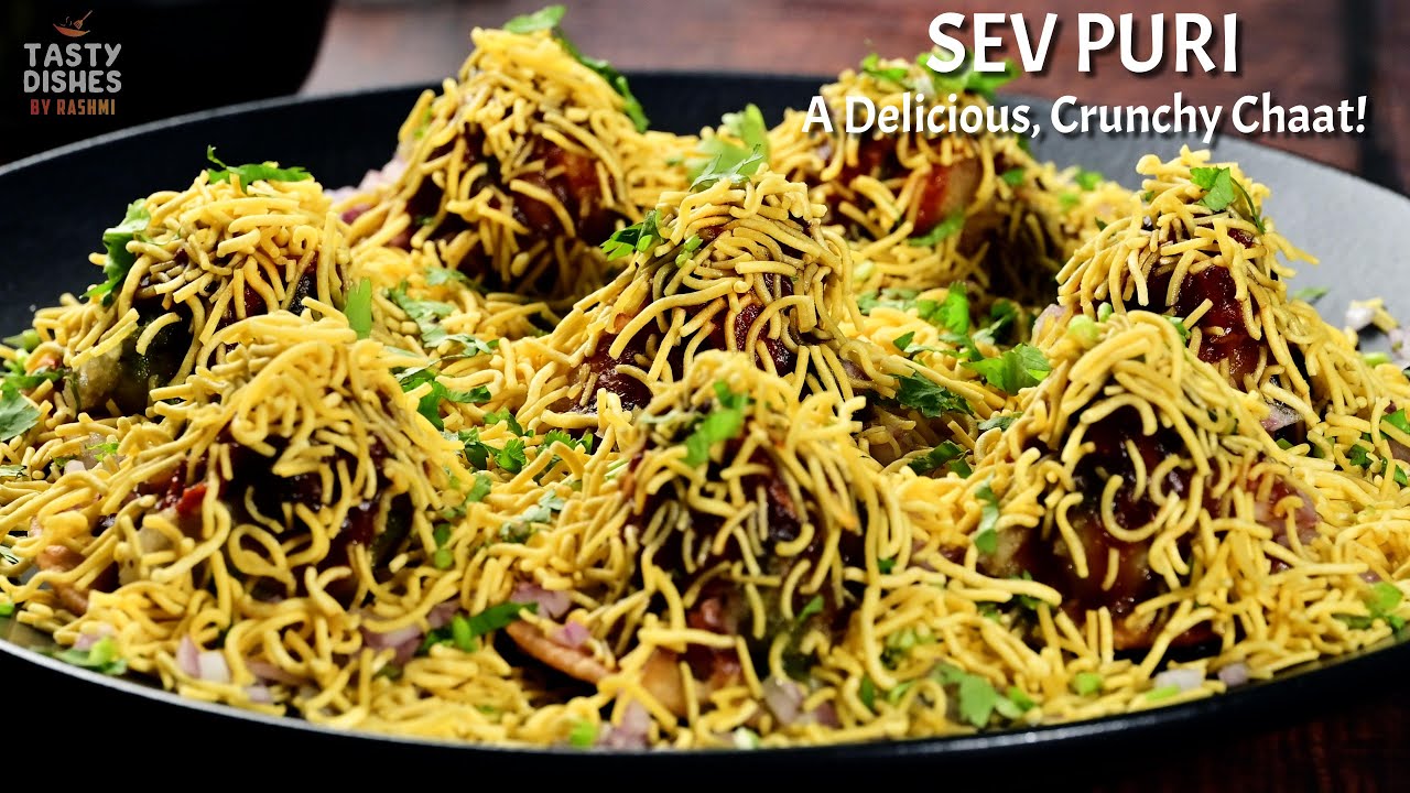 Sev Puri Recipe | Mumbai Famous Street Food Chaat | Sev Puri with 3 ...