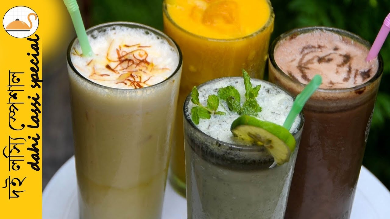 4 different flavoured lassi recipe-Mashala chach lassi,cold coffee ...