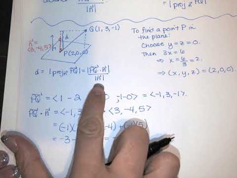 24. Lines, Planes, Distance - Part 7 - Distance Between a Point and a ...