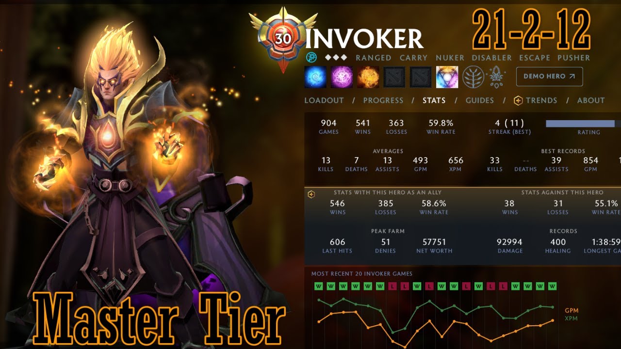 Invoker Master Tier Free kill 21 2 12 - YouTube