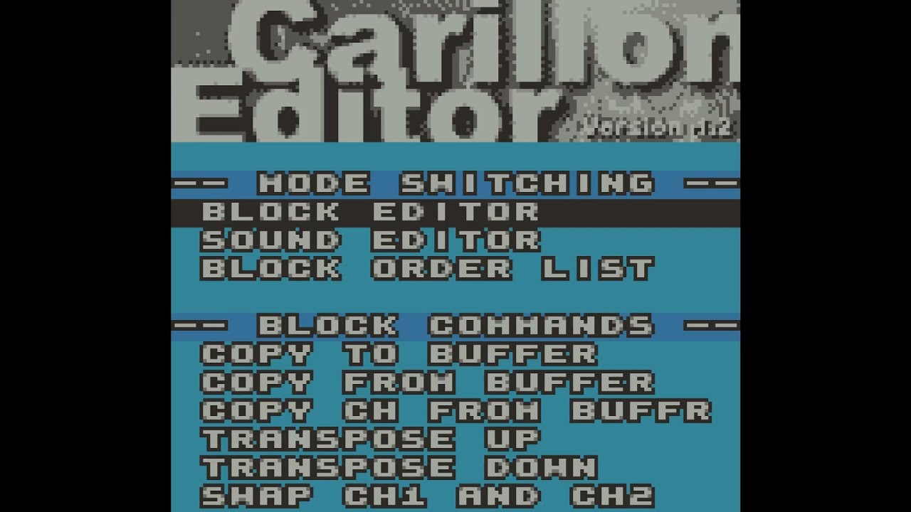 Introduction - Carillon Editor Music Tracker for Game Boy tutorial part ...