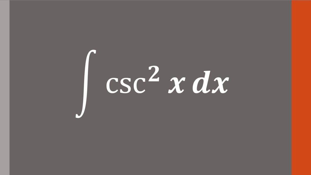 integral dari cosec^2 x dx | integral eps. 17 | how to solve - YouTube