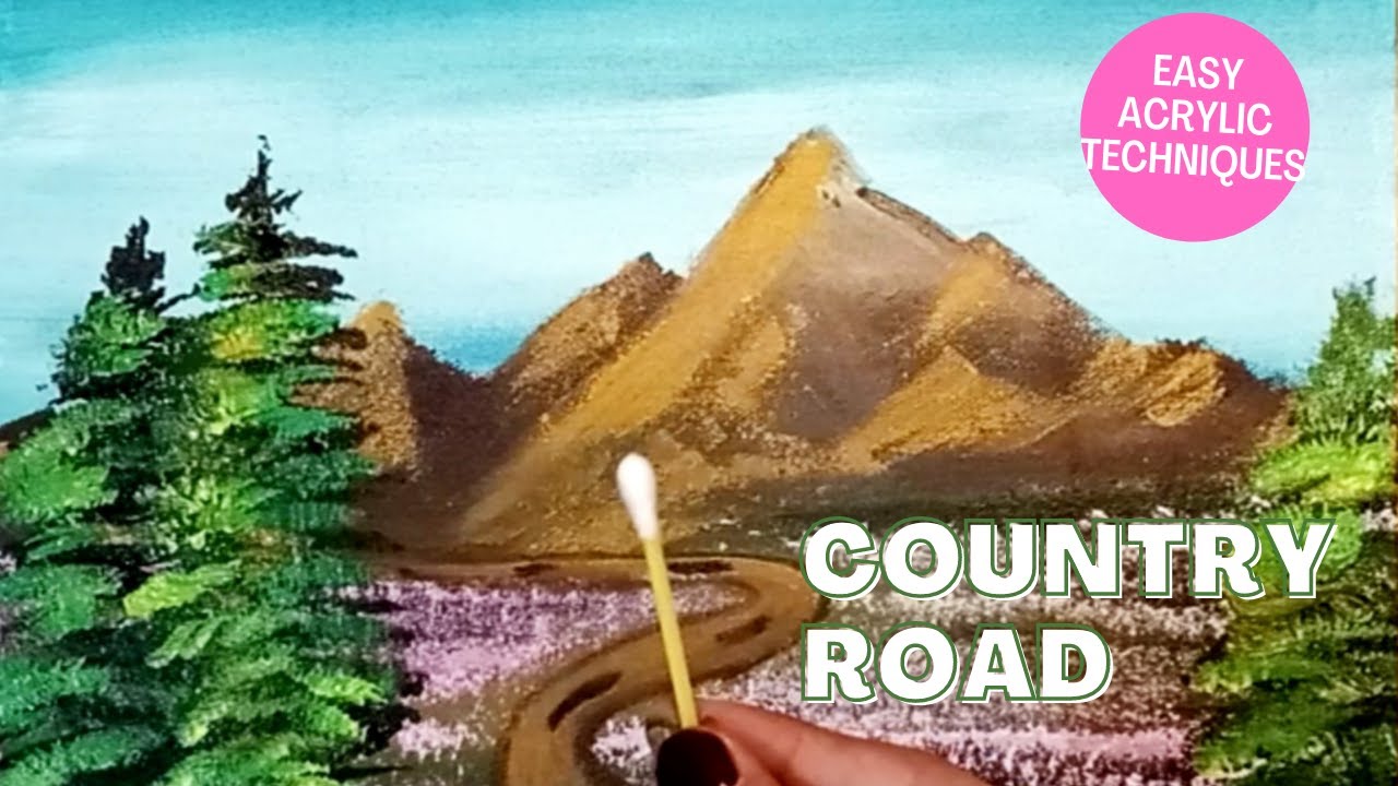 Drawing and Painting a Country Road / Easy Acrylic Painting Tutorial ...