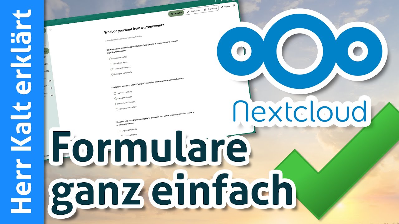 Nextcloud Formulare: Anleitung mit allen wichtigen Funktionen - YouTube