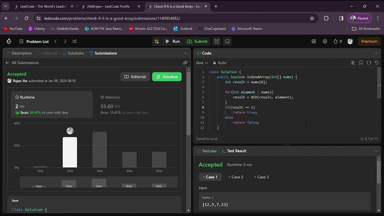 Check If It Is a Good Array | LeetCode 1250 | Hard Problem - YouTube