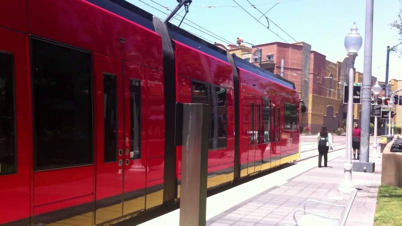 MTS Trolley - Green Line departing at Seaport Village 5/17/2014 - YouTube