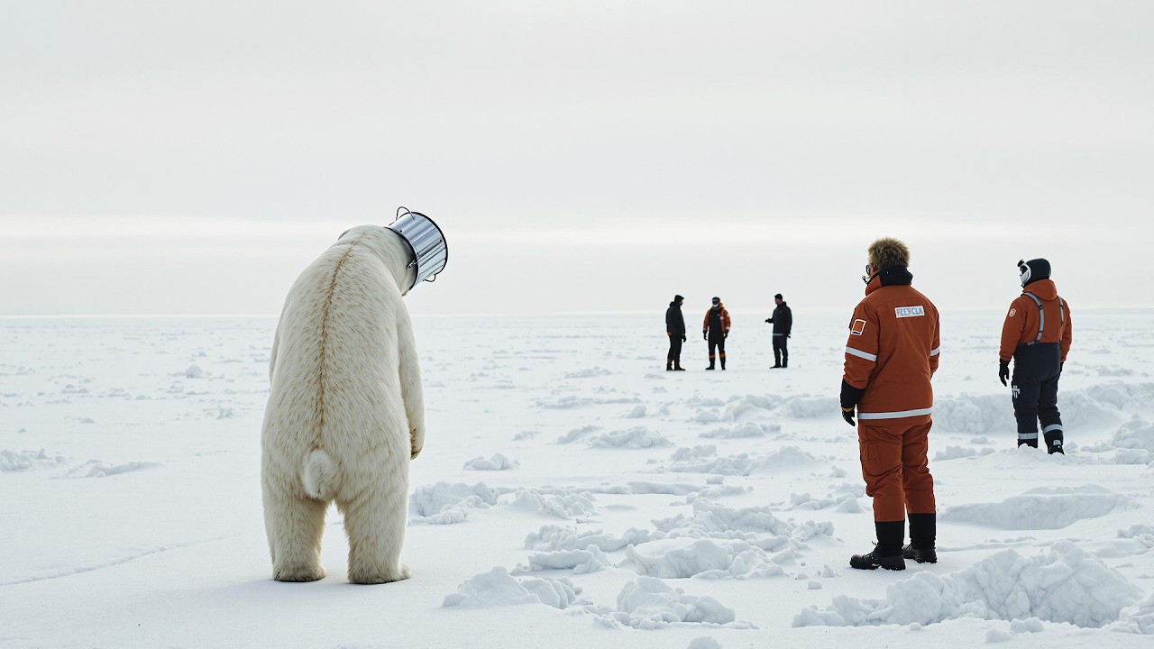 Polar Bear With Bucket Stuck On Its Head Saved By Rescue Team - YouTube