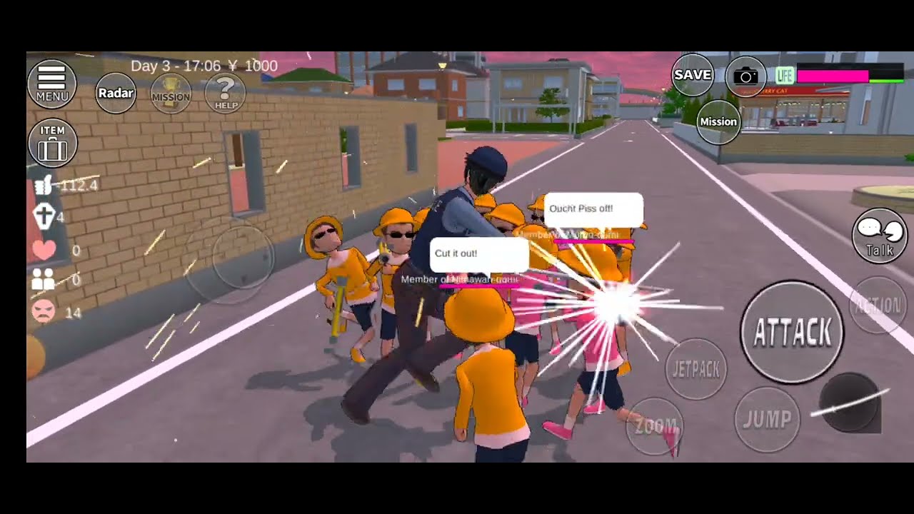 Police Fight Many people and zombies Sakura school simulator # ...