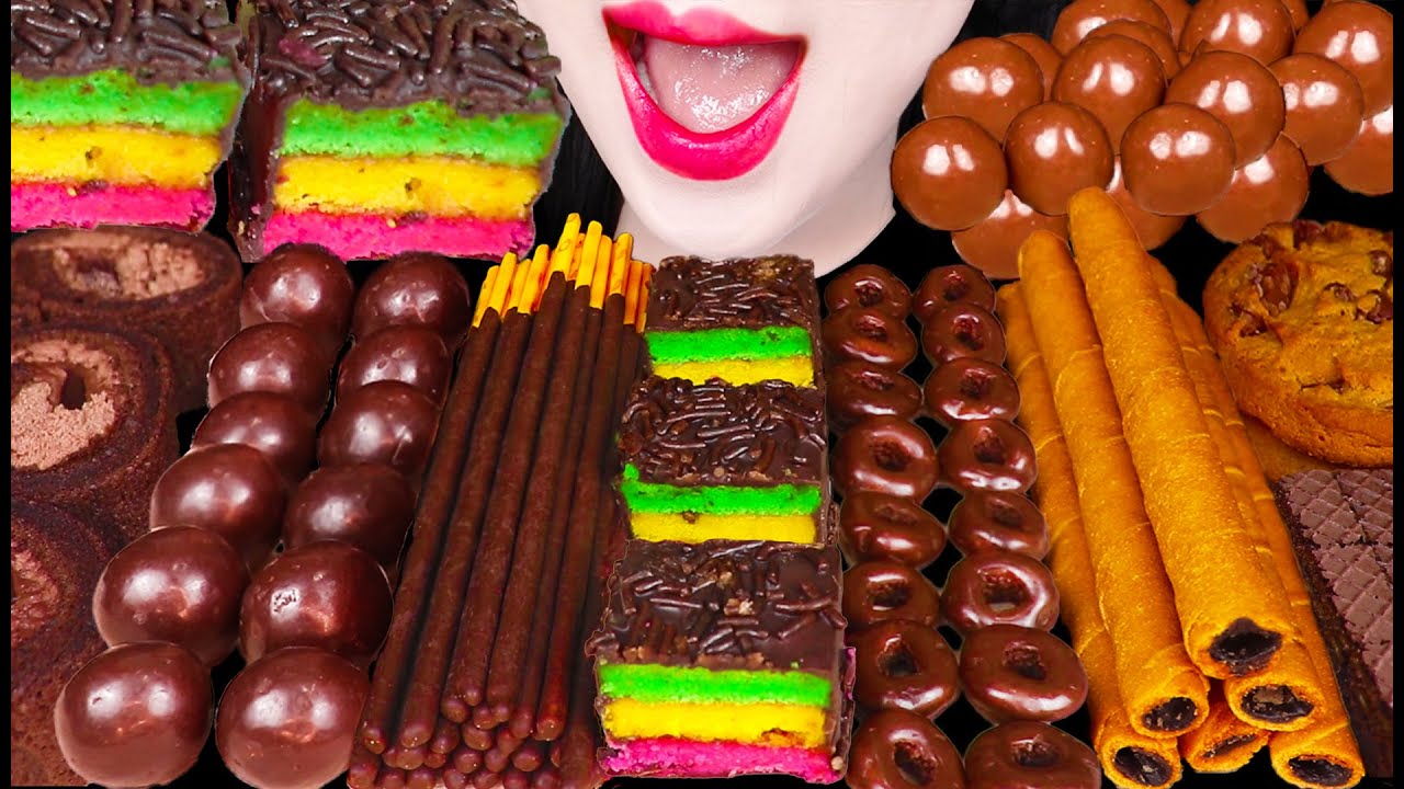 ASMR CHOCOLATE DESSERTS CAKE POP 초콜릿 케이크 팝 먹방 MUKBANG - YouTube