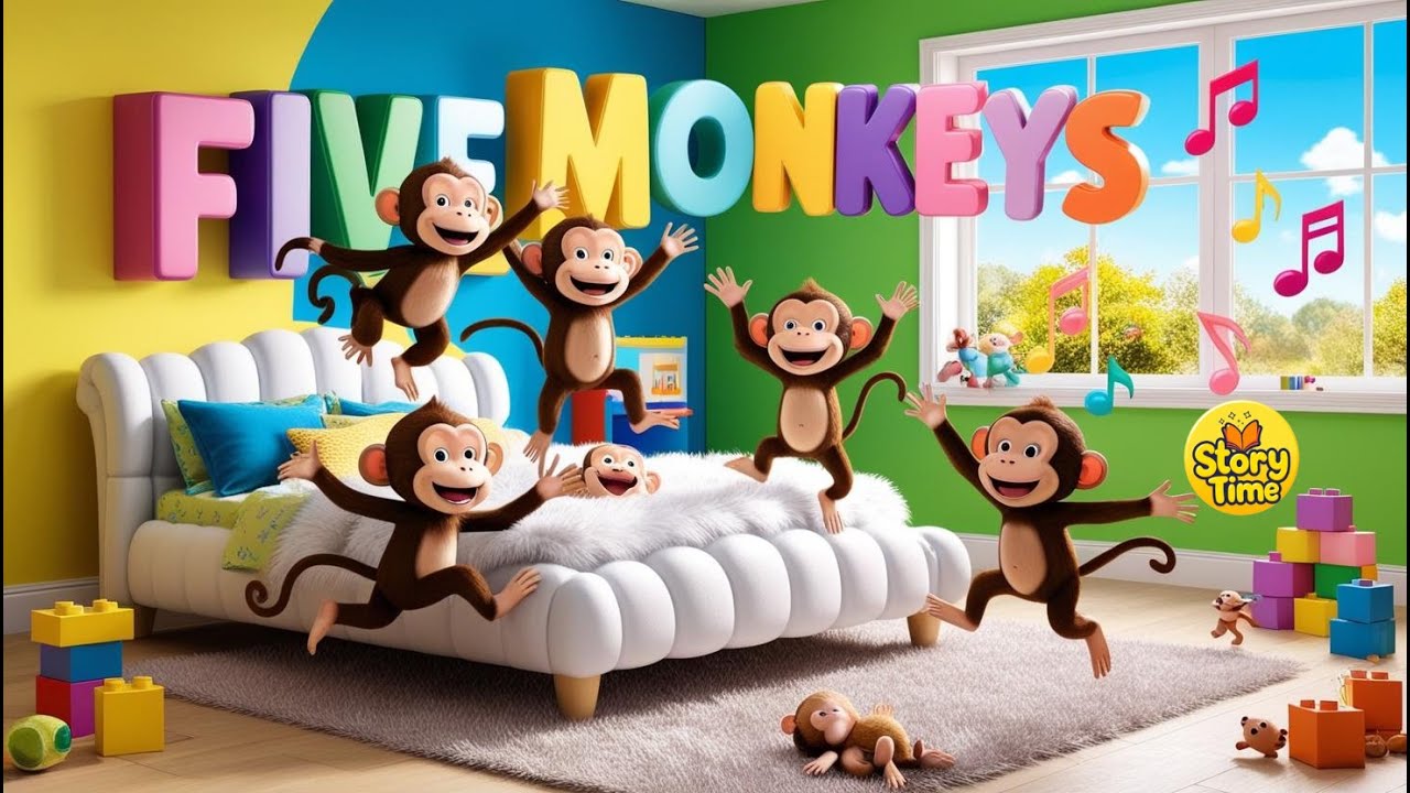🌟 Five Silly Monkeys | Fun & Catchy Kids Song | Nursery Rhyme for ...