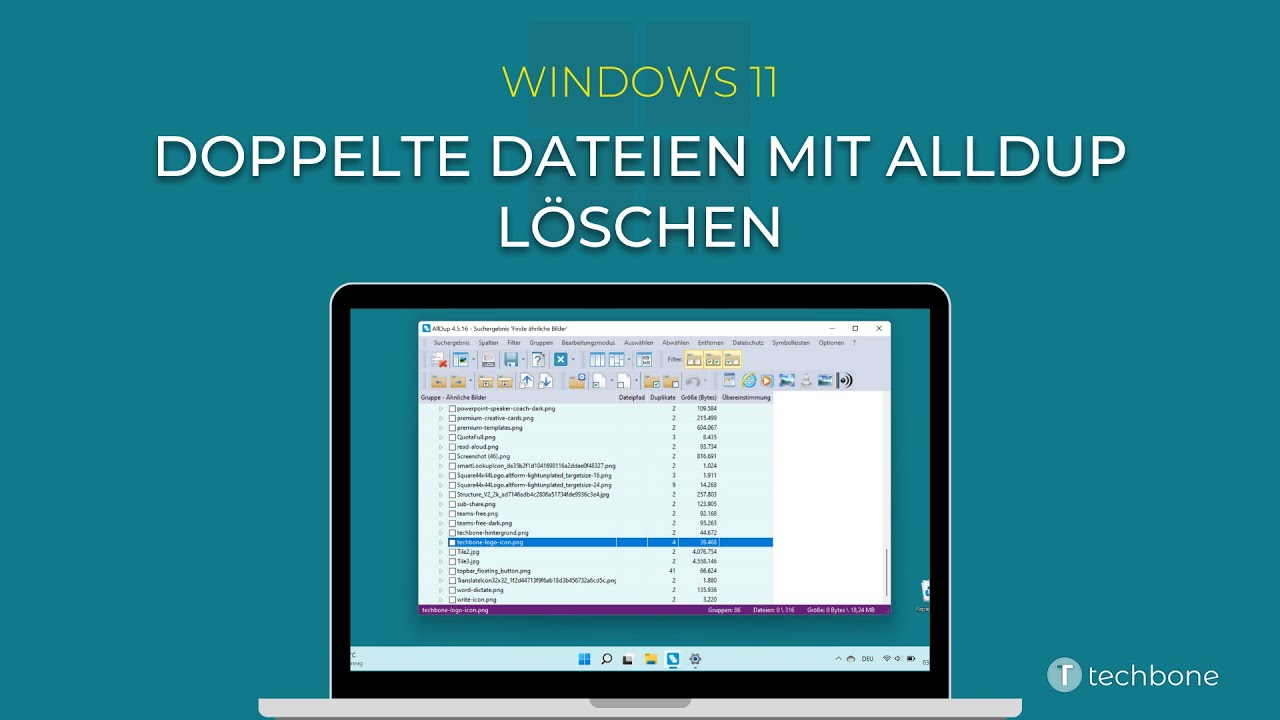 Doppelte Dateien mit AllDup finden und löschen [Windows 11] - YouTube