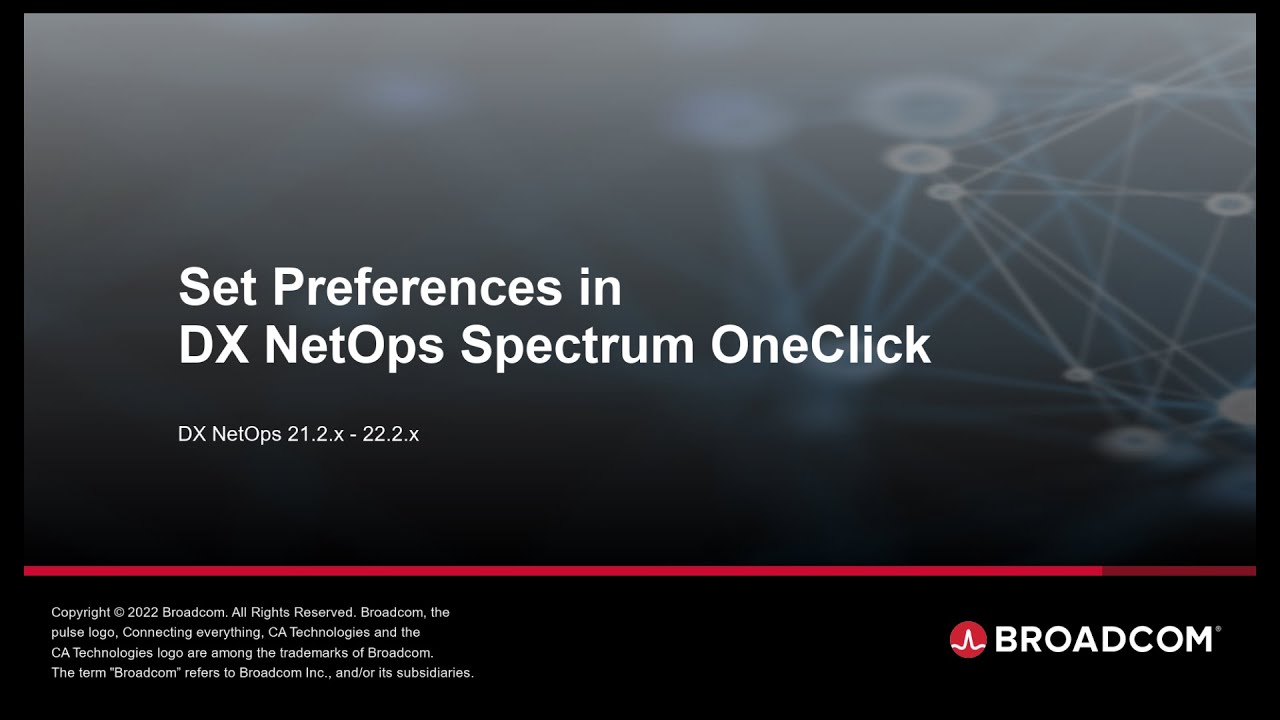 Set Preferences in DX NetOps Spectrum OneClick - YouTube