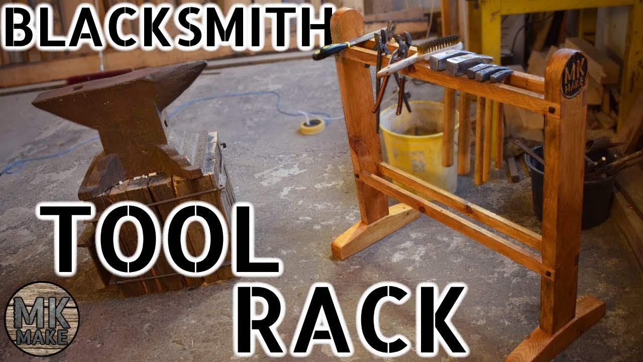 Made the Blacksmith's Tool Rack out of Wood - YouTube
