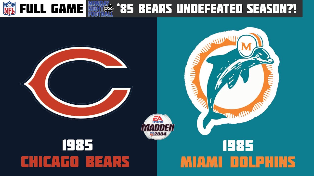 Madden NFL 2004 Historic Teams - '85 Bears vs 1985 Miami Dolphins | '85 ...