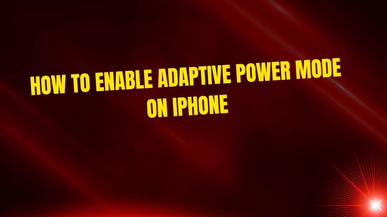 How to Enable Adaptive Power Mode on iPhone - YouTube