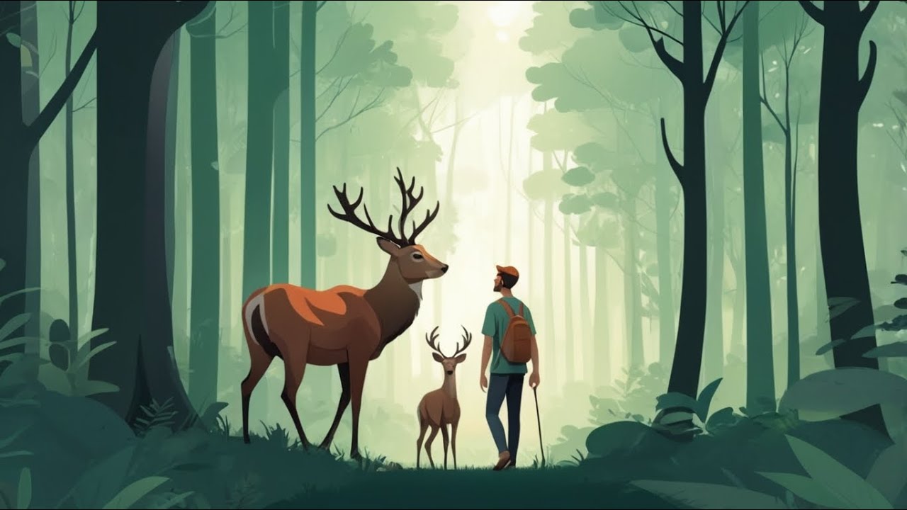 Forest Harmony Between Man And Deer - YouTube