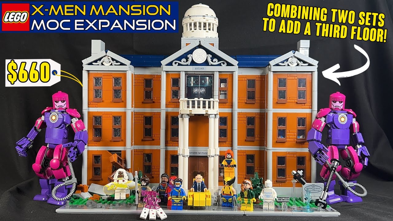 Combining TWO LEGO X-Men Mansion Sets (The ULTIMATE X-MANSION Expansion ...