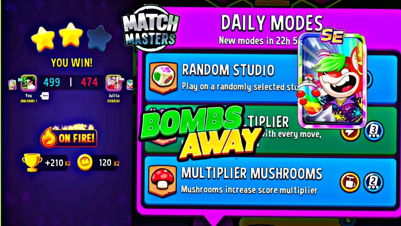 Match master random studios bombs away se foxy roxy eazy win gameplay. - YouTube