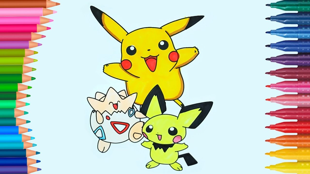 Pokemon postacie - Pikachu | Jak narysować | Małych Rączek Kolorowanka ...