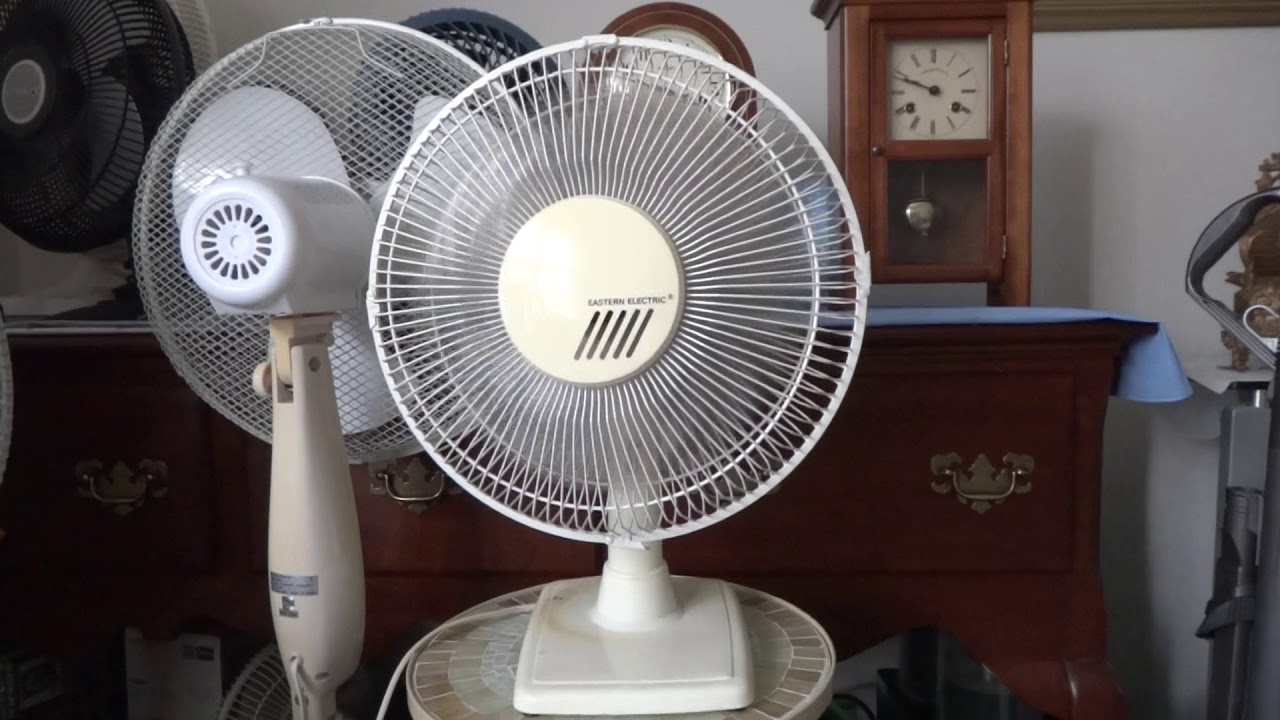 12" Eastern Electric oscillating table fan brief demonstration - YouTube