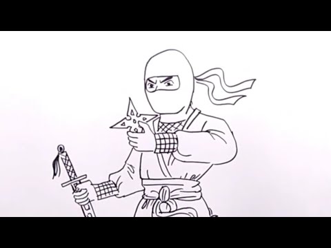 How to draw a Ninja using ninja words |Ninja tutorial 😱 |Step by step ...