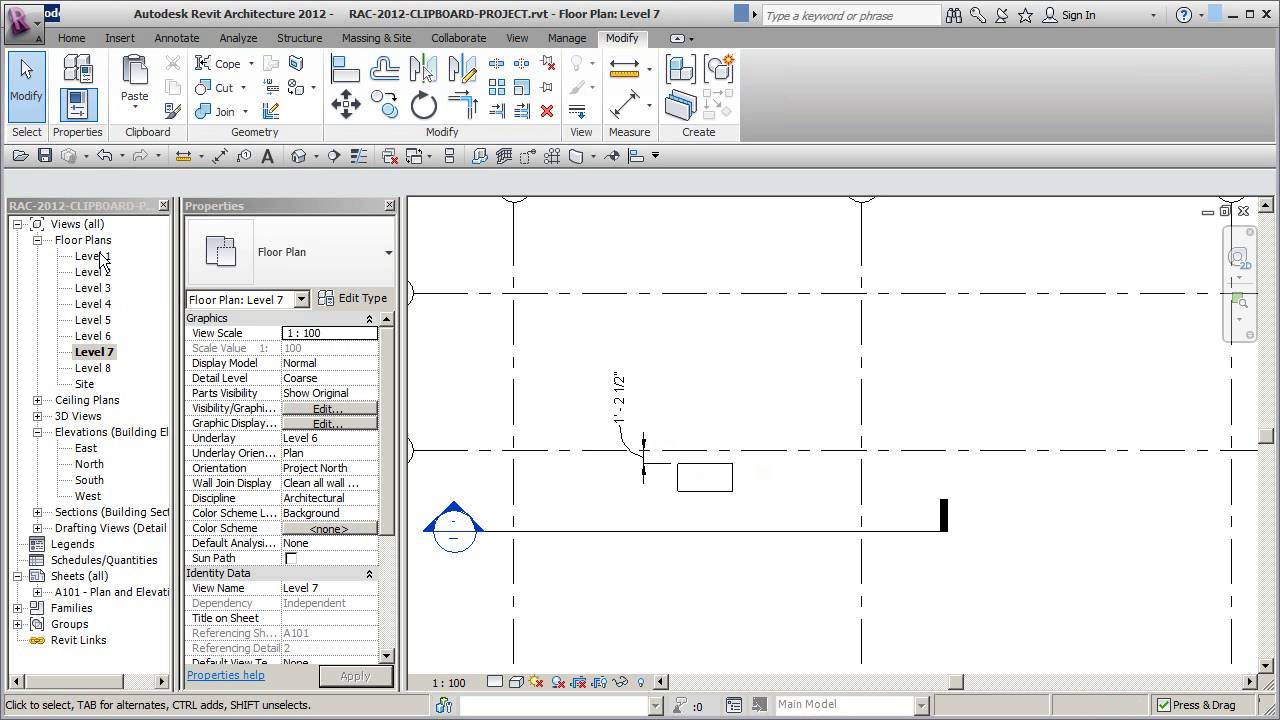 REVIT ARCH 2012 CLIPBOARD 09 COPY PASTE ALIGN TO SELECTED VIEWS - YouTube