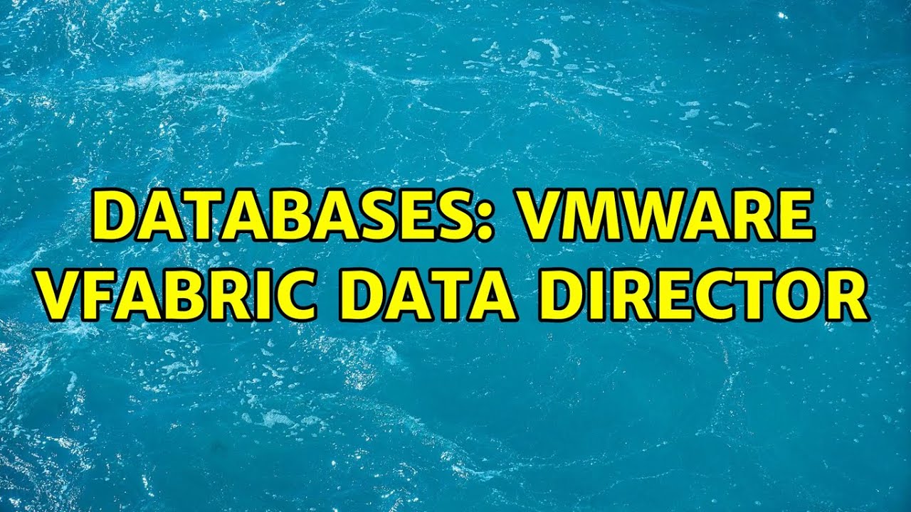 Databases: VMware vFabric Data Director - YouTube