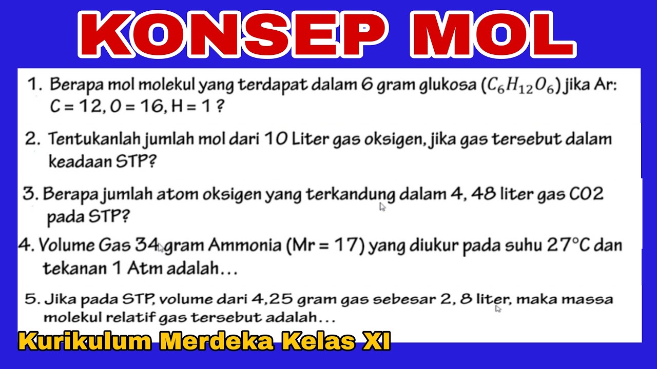 BAHAS SOAL KIMIA KELAS XI | KONSEP MOL - YouTube