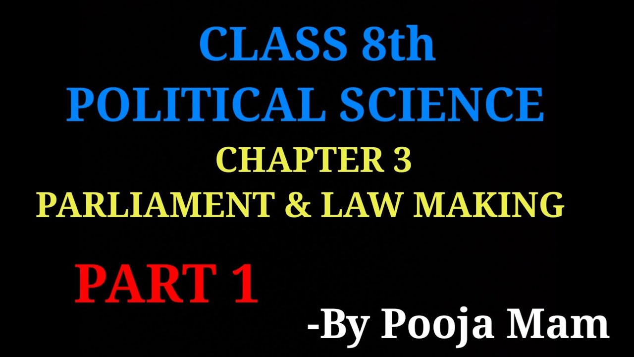 Class 8th. Chapter 3(Political Science)|Parliament and Law Making. Part ...