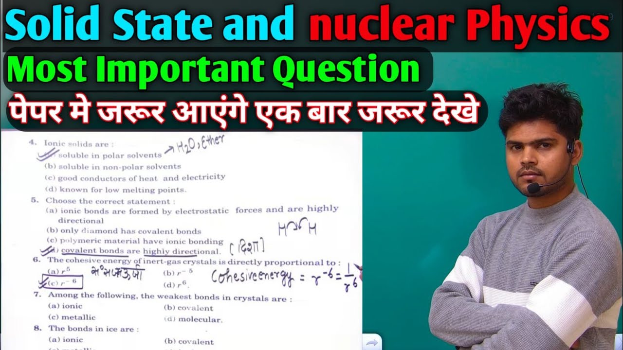 solid state and nuclear physics most important question chapter -1 and ...