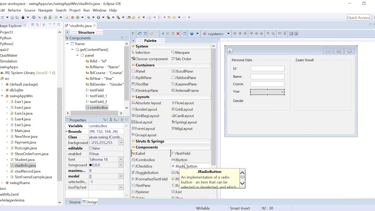 Part 1 - Creating Swing GUI Application (Adding Components) - YouTube
