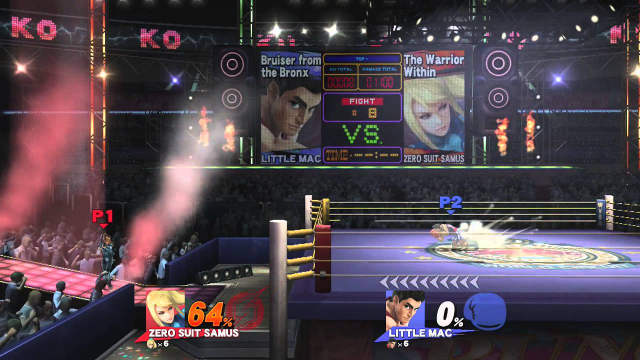 Super Smash Bros Wii-U Match #18: Little Mac vs Zero Suit Samus - YouTube