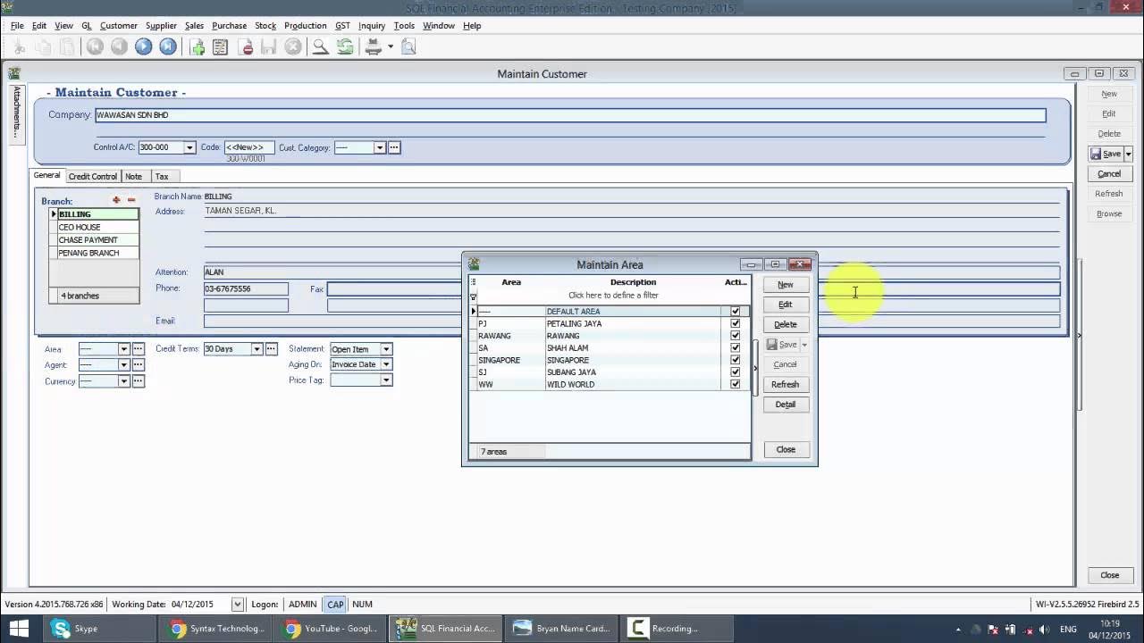 SQL ACCOUNTING SYSTEM GST 教学 008 客户管理 - YouTube