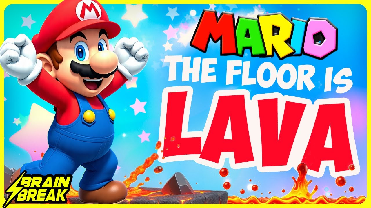 Mario Floor is Lava Dance 🔥 Brain Break for Kids 🔥 Just Dance 🔥 Jump ...